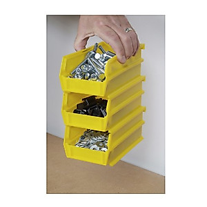 Triton Products 3-220Y LocBin Stacking, Hanging, Interlocking Polypropylene Bins 7-3/8-Inch L by 4-1/8-Inch W by 3-Inch H Yellow 24 CT