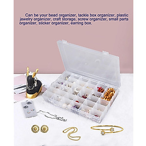 Eujqo 8 PCS 36 Grids Bead Organizer Box Plastic Box Clear Box Organizer 3600 Tackle Box Organizer Bead Containers Plastic Organizer Compartment Organizer Box Jewelry Earring Organizer (8 Pcs)