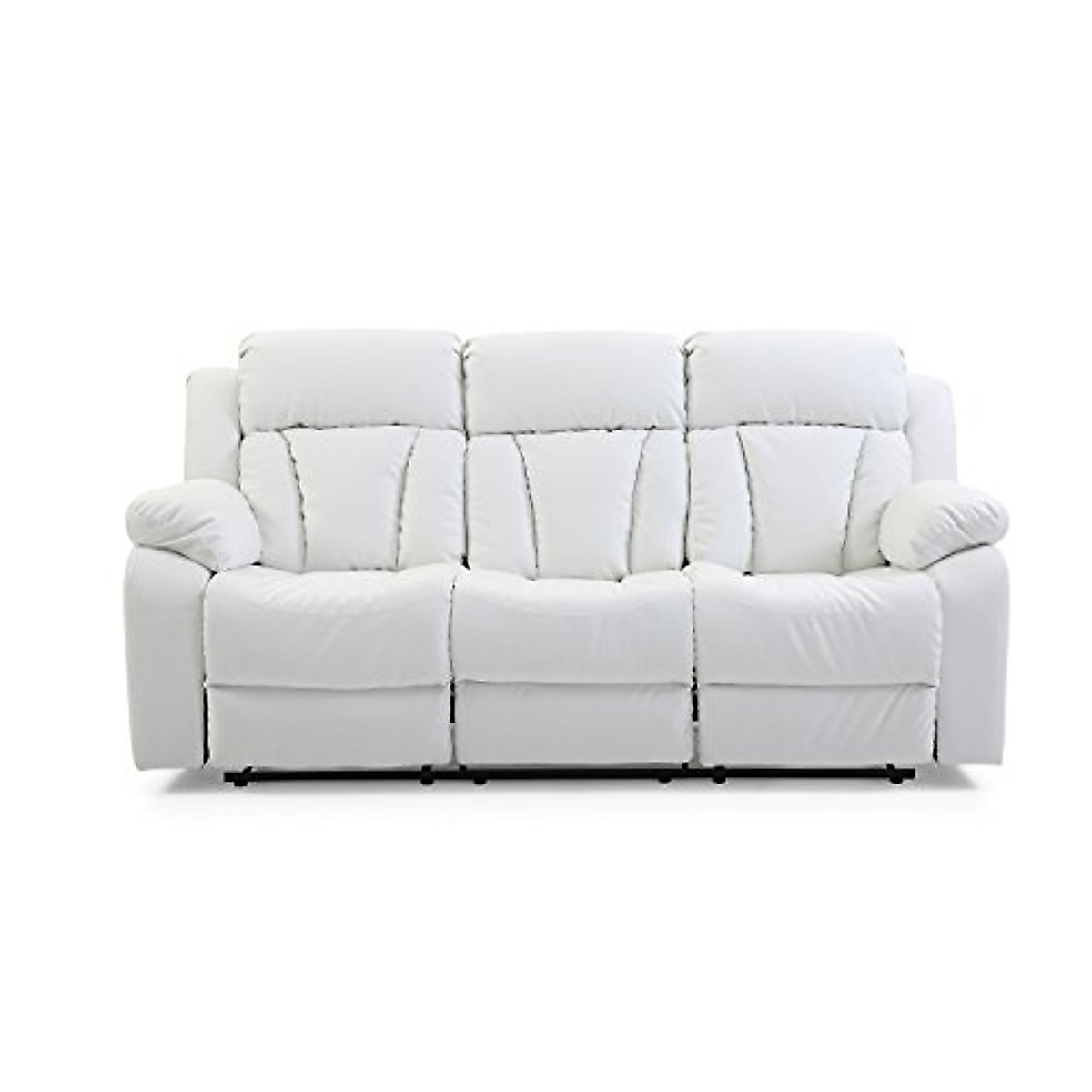 Glory Furniture Reclining Sofa White Faux Leather