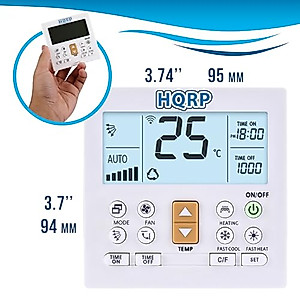 HQRP Universal Remote Control for Air Conditioner: Window AC, Split AC, Mini Split AC etc. Compatible with Gree Midea Fujitsu Mitsubishi Lg Panasonic Sharp Hisense Haier Aux Mirage, 1000 Other Brands