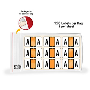Doctor Stuff - File Folder Labels, Alphabet Letter A, Jeter 7100 - JTAM Series Compatible Alpha Stickers, 15/16" x 1-5/8", 126 Labels/Package