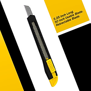 50 Bulk Small Safety Box Cutter Utility Knife Retractable Snap off Blade BLACK
