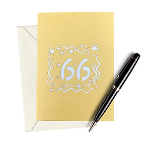 ALPHAK Happy 66th Birthday 3D Pop Up Card, Birthday 3D Greeting Card, 66th Birthday Gifts