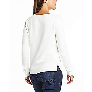 Nautica Women's Effortless J-Class Long Sleeve 100% Cotton V-Neck Sweater, Marshmallow, XX-Large