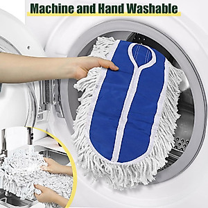 ZXHZAQ 36inch Commercial Dust Mop Pads for Floor Cleaning, Cleaning Office Garage Hardwood Warehouse Factory Mall 2PCS Blue