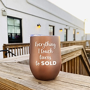 Realtor Gifts For Women Thank you Real Estate Agent Gift at Closing 12oz Wine Glass Tumbler Funny Coffee Mug