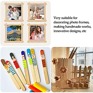 200 Pcs Craft Sticks Ice Cream Sticks Natural Wood Popsicle Craft Sticks 4.5 inch Length Treat Sticks Ice Pop Sticks for DIY Crafts