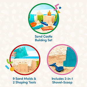 Battat – Sand Toys For Kids – 11Pc Sandcastle Building Kit With Molds And Shovel – Outdoor Sandbox Toys – Sand Castle Play Set – 3 Years + – Sand Castle Play Set