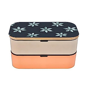 Beautiful Camellia Adult Lunch Box, Bento Box, With Cutlery Set Of 3, 2 Compartments, Rectangular, Lunch Box For Adults