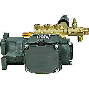 AAA 90037 Horizontal Triplex Plunger Replacement Pressure Washer Pump Kit, 3700 PSI, 2.5 GPM, 3/4" Shaft, Includes Hardware and Siphon Tube, for Industrial Gas Powered Machines, Black