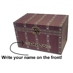 Sunshine Box Factory Treasure Box Chest - Pirate Desktop Size for boys boy jewelry prize prizes rock rocks and trinket trinkets Dimensions 9" x 5.5" x 5.5"