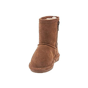 BEARPAW Baby Emma Zipper Mid Calf Boot, Hickory, 7 M US Toddler
