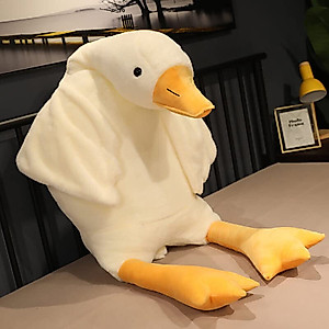 AIRROAD Goose Stuffed Animal, Big Huge Goose Plush Pillow Toy, Cute Giant White Goose Stuffed Animal Duck 63 Inch,Super Soft, Great as a Bedtime Listener and Partner