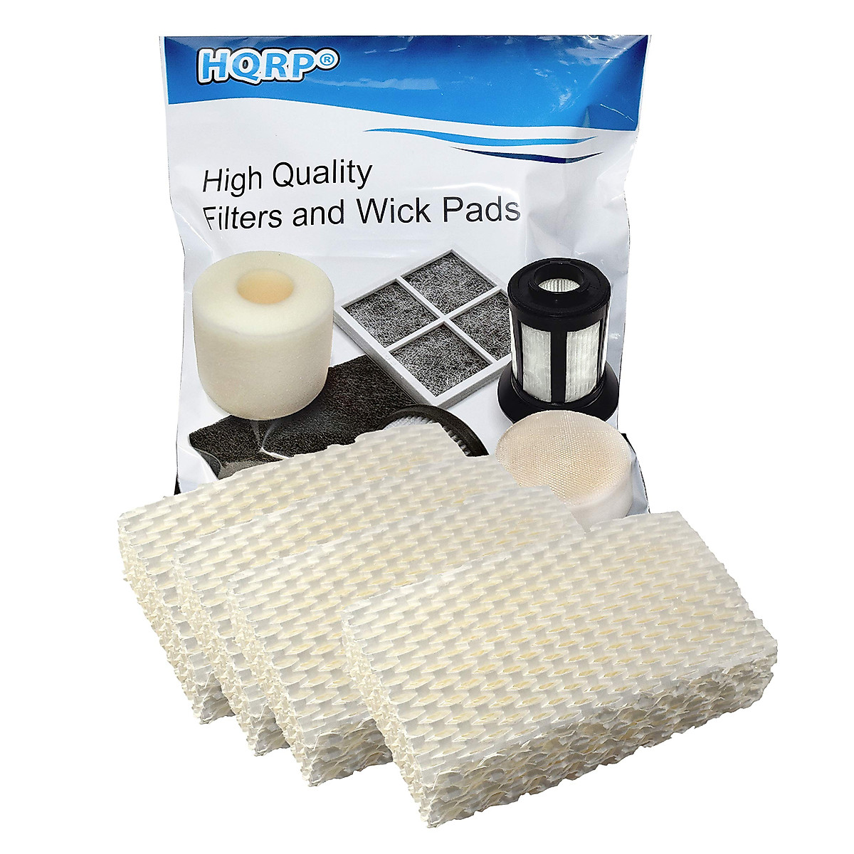 HQRP 4-Pack Humidifier Wick Filter Compatible with ProCare PCCM-832N PCCM-840 Cool Mist Humidifier, WF813 AC813 PCWF813 PCWF813-24 Replacement