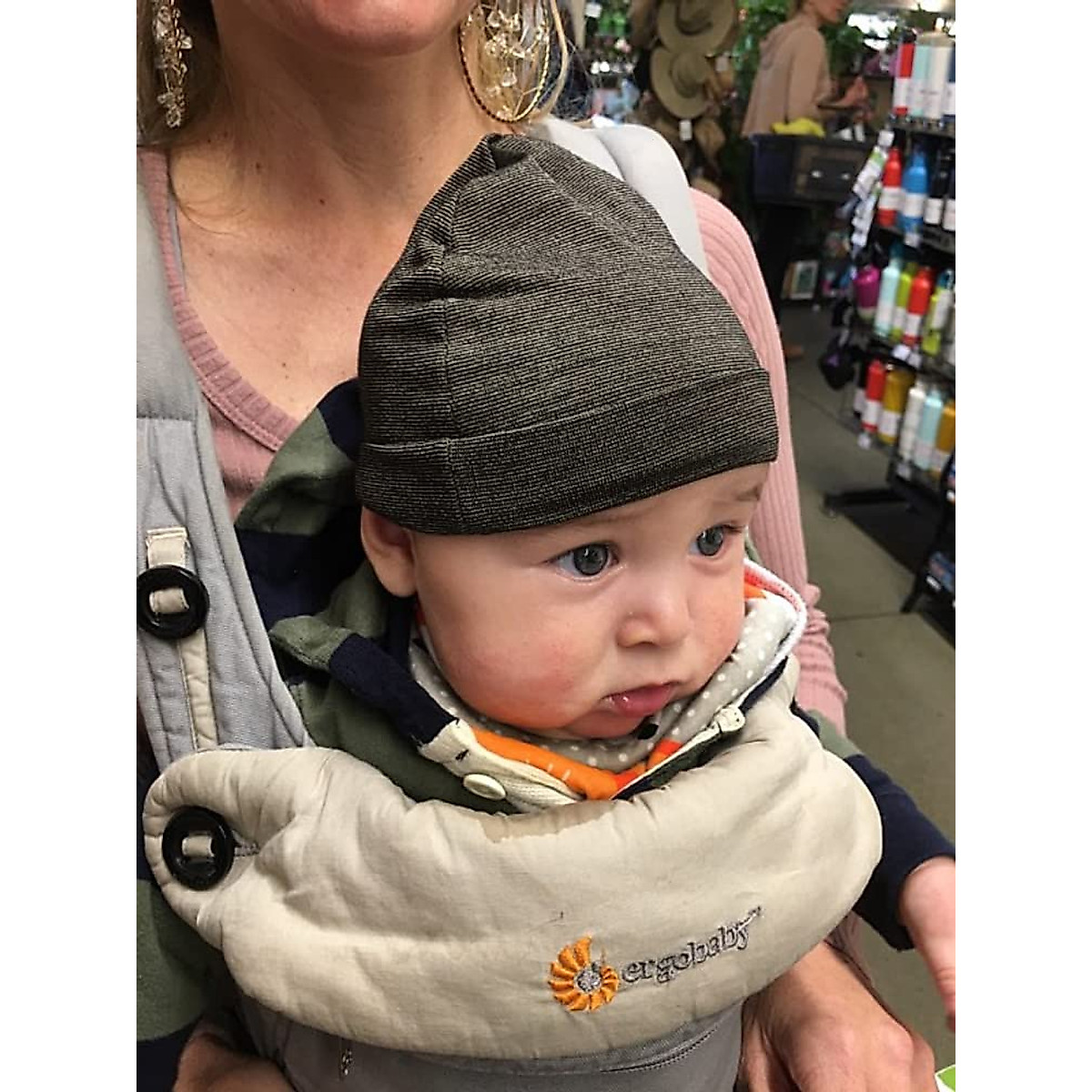 EMF Baby Hat Beanie EMF Blocking Baby Beanie Microwave RF Shielding All Season Baby Beanie Cap Black, Brown, 1-4