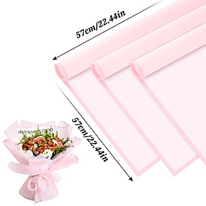 Rumvan Flower Wrapping Paper, 20 Sheets, Waterproof, Floral Bouquet Design, for Wedding, Birthday Gift, DIY Florist Supplies (Pink colour)