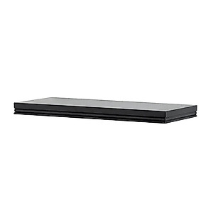 InPlace Shelving 0191436 Warwick Floating Wall Mountable Shelf with Invisible Bracket, Black, 36-Inch Wide by 8-Inch Deep by 1.25-Inch High