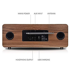LEMEGA MSY3 Music System,WIFI Internet Radio,FM Digital Radio,Spotify Connect,Bluetooth Speaker,Stereo Sound,Wooden Box,Headphone-out,Alarms Clock,40 Pre-sets,Full Remote and App control-Walnut Finish