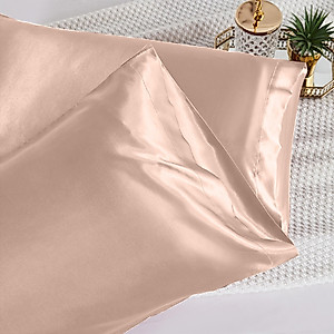 2 Packs Silk Pillow Cases, Satin Pillowcase for Hair and Skin, Pillowcases Standard Size Set of 2, Luxury Soft Satin Pillowcovers 20x30 Inches, for Women Men