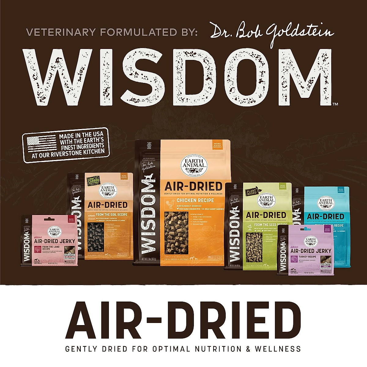 Earth Animal Wisdom Air-Dried Jerky Turkey Recipe | Dog Treats | Dog Snacks | Premium Natural Turkey Jerky Strips | 4 oz | Dog Treats Made in The USA (Pack of 1)