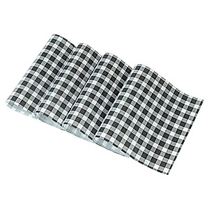 NATURALABEL 100 Pcs Wax Paper, 12" x 7.5" Black and White Checkered Greaseproof Paper,Wax Paper Sheets for Food,Rave Party BBQ Picnic Party Deli Paper