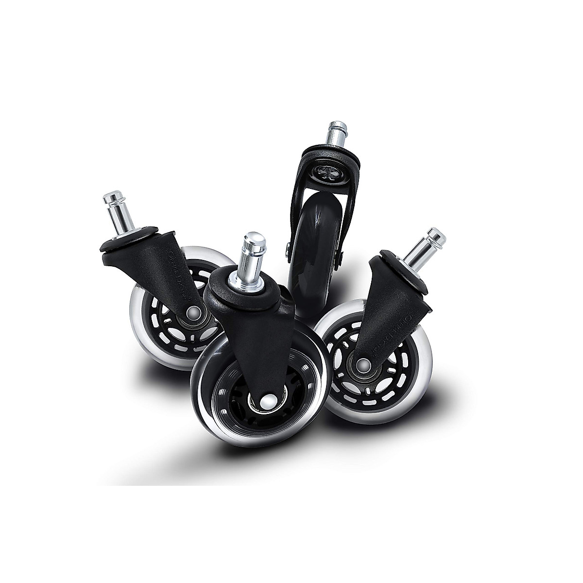 Office Factor Office Chair Wheels, Set of 5 Heavy Duty Chair Wheels, Hardwood Floor Safe, Replacement Wheels for Office Chair, Modern Style, Universal Fit, Suitable for All Flooring and Carpet