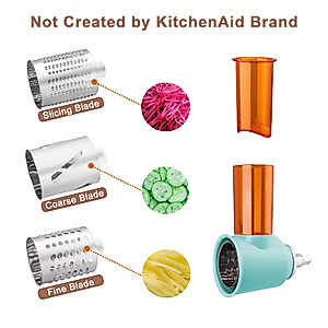Slicer Shredder Attachment for Kitchen Aid Stand Mixer, Food Slicer for Kitchen Aid Mixer, Vegetable Slicer Attachment for Kitchenaid, Salad Maker with 3 Blades(Light Green)