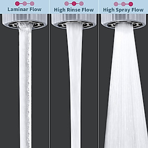 Rotating Faucet Nozzle,360° Swivel Kitchen Faucet Aerator Splash-Proof, 3-Flow Sprayer Female Bathroom Faucet Attachment,Faucet Attachment for Kitchen Sink,Faucet Aerator Sprayer Brushed Nickel