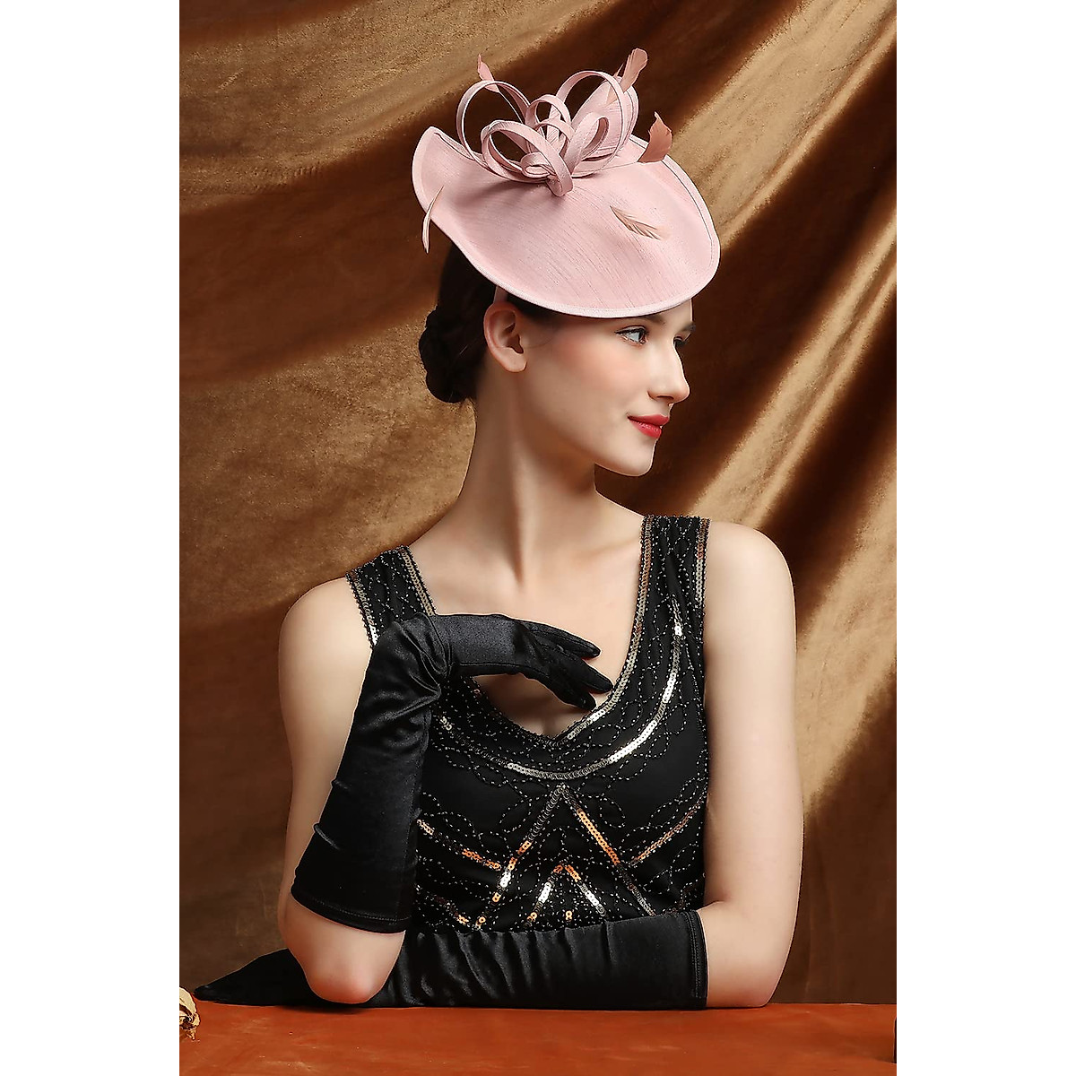 Comott Fascinator Feather Tea Party Pillbox Derby Hat Cocktail Wedding Bridal Fascinators Headband for Women