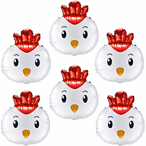 XLENGO 6pcs Chicken Balloons Farm Animal Decorations Balloons Birthday Baby Shower Party Supplies