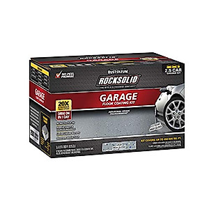 Rust-Oleum 293513 Rocksolid Polycuramine Garage Oil Floor Coating, 2.5 Car Kit, Gray