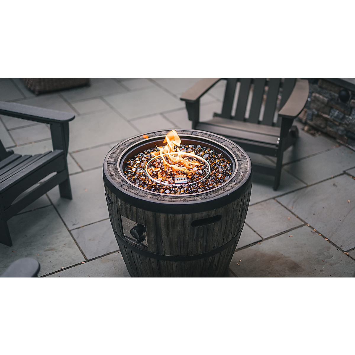 Global Outdoors Wine Barrel Gas Fire Pit 27L X 27W X 24H
