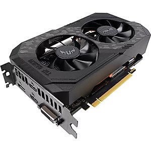 ASUS TUF Gaming NVIDIA GeForce GTX 1660 Ti EVO TOP Edition Graphics Card (PCIe 3.0, 6GB GDDR6, 14Gbps Memory Speed, HDMI 2.0b, DisplayPort 1.4, Space-grade Lubricant, Compact Design, GPU Tweak II)