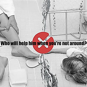 LORESJOY Shower Handle 16 inch Grab Bars for Bathtubs and Showers, Support Handicap Elderly Suction Grab Bars Balance Assist, Bath Handles with Indicators, Grip Non Safety Hand Rail for Injury,Senior