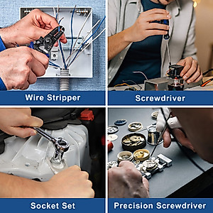 COMOWARE 120 Pcs Home Tool Kit with Drill, 20V Power Tool Combo Kits with 2.0 Ah Li-ion Battery & Charger, 25+1 Clutch, Tool Sets for Men, Household Tool Set for Garden Office Home Repair, Blue Case