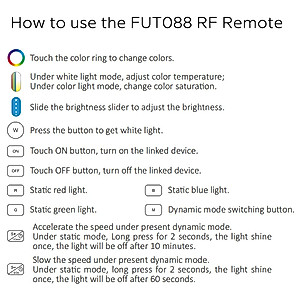 DC12-24V FUT043A+ Remote Control Indoor RGB CCT LED Controller Kit (5in1 Remote kit)