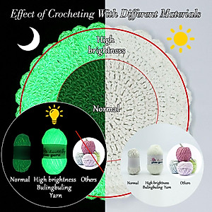 Bulingbuling 10 Pack Glow Yarn, Suitable for Crocheting and Knitting a Variety of Glow in The Dark Yarn Crafts ，Total520g/18oz- 546 Yards Colorful