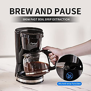 CYETUS 12-Cup Coffee Maker YD-1203, Drip Coffee Brewer Machine, Home Barista