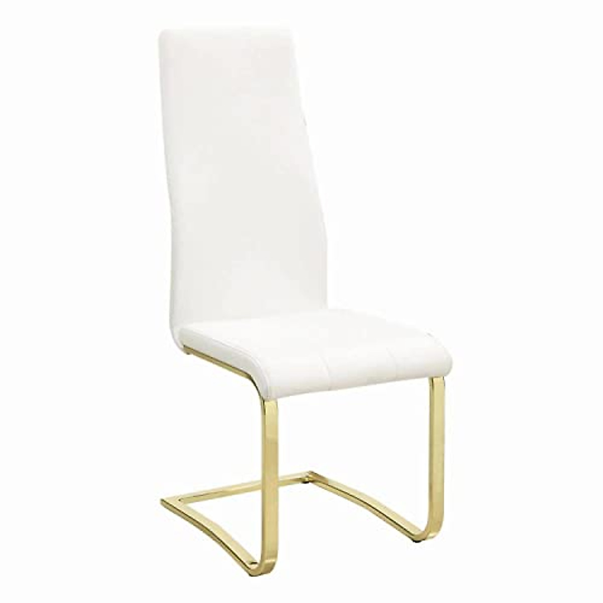 Coaster Furniture High Back White and Rustic Brass (Set of 4) Side Chair 17" D x 22.75" W x 43.75" H 190512