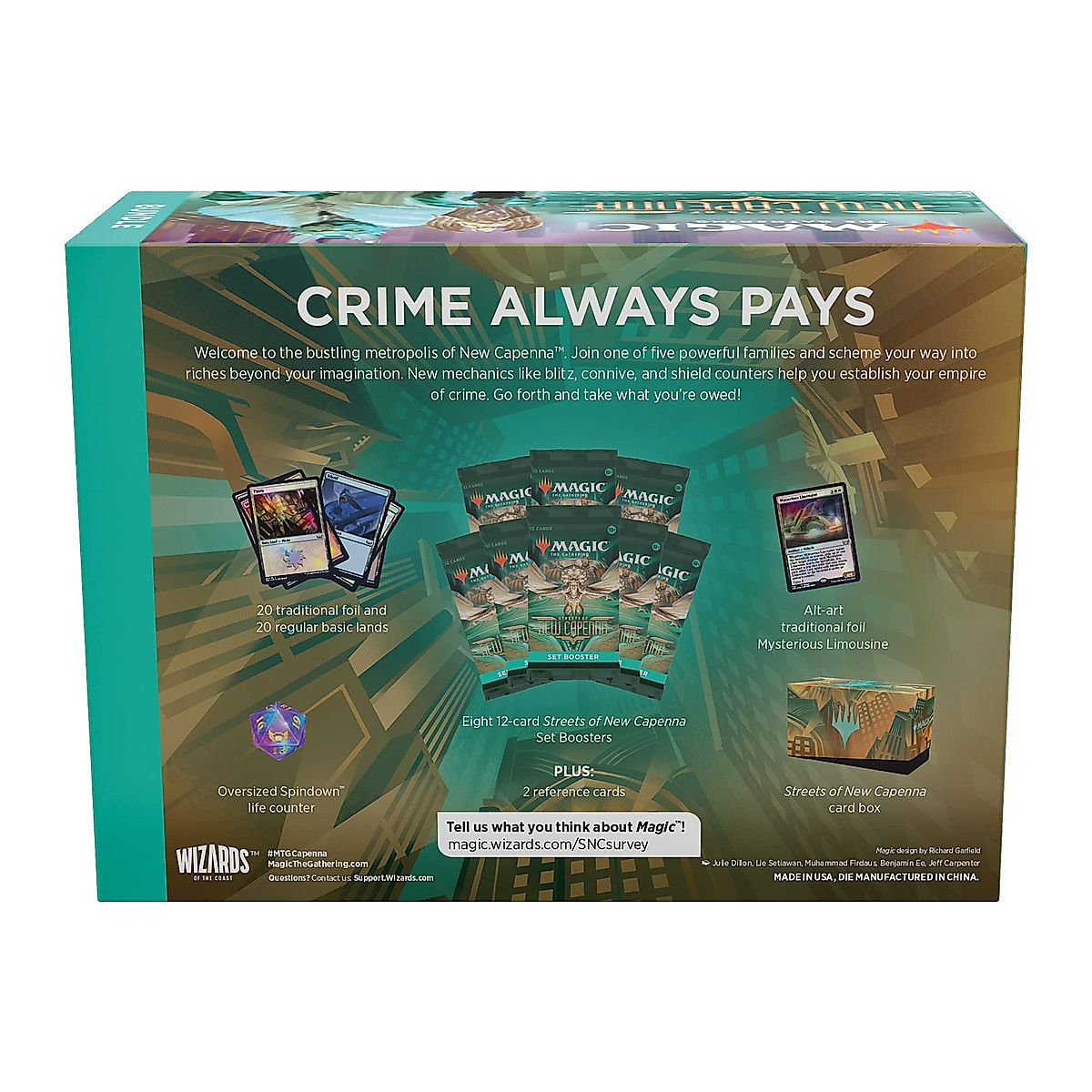 Magic: The Gathering Streets of New Capenna Bundle | 8 Set Boosters + Accessories