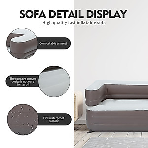 TWUBLK Inflatable Double Couch for Camping and Home - Camping Portable Air Lounger Air Sofa Mattress for Adults (No Pump Included)