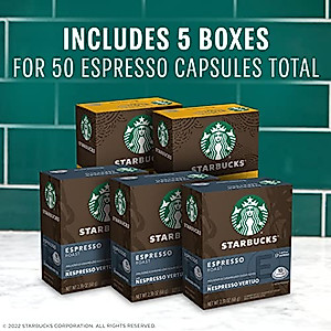 Starbucks by Nespresso Blonde & Dark Roast Variety Pack Coffee & Espresso (50-count single serve capsules, compatible with Nespresso Vertuo Line System)