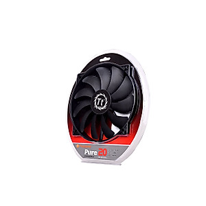 Thermaltake 200mm Pure 20 Series Black 200x30mm Thick Quiet High Airflow Case Fan with Anti-Vibration Mounting System Cooling CL-F015-PL20BL-A