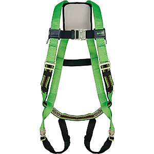 Honeywell Miller by Honeywell P950QC-4/XXLGN DuraFlex Python Full-Body Ultra Harnesses with Tubular Webbing and Comfort D-Pad, XX-Large, Green