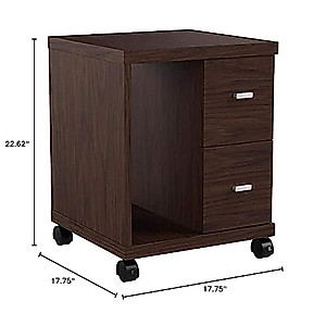 Coaster Furniture Coaster Contemporary Medium Oak Peel 2 Drawer Computer Stand 17.75" D x 17.75" W x 22.62" H 800832