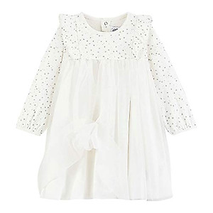 Petit Bateau Baby Girls Long Sleeve Tulle Skirt Dress (6 Months) White