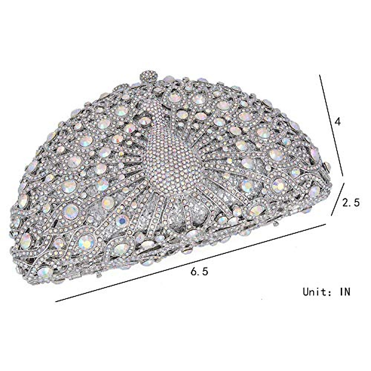 MOSSMON Peacock Luxury Rhinestone Crystal Evening Clutch Bag Sparkly Bride Wedding Party Purses for Women