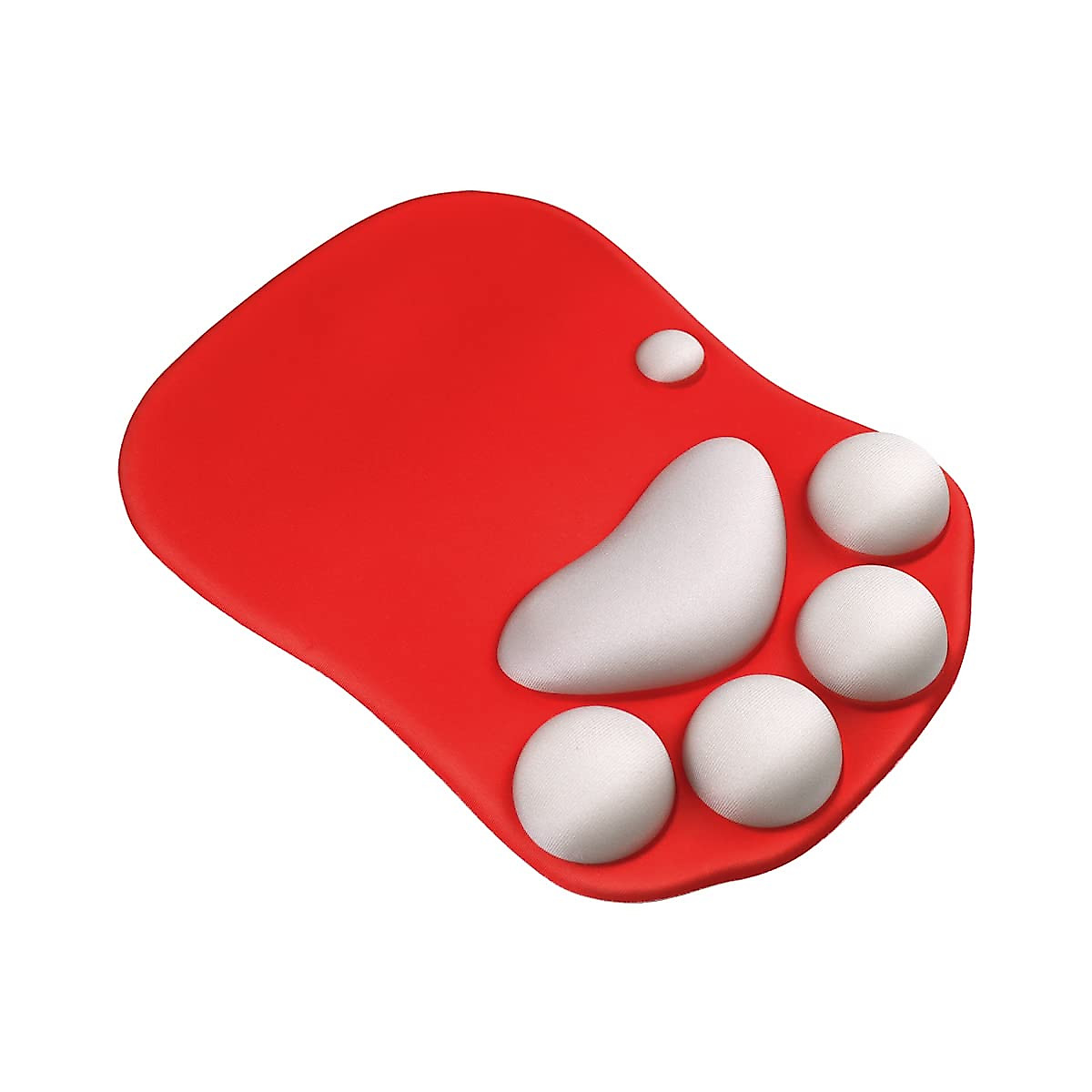 Cute Cat Paw Mouse Pad, Precision Mutispandex Surface, Soft Silicone Filling, Non-Slip PU Base, 270 x 195mm / 10.6 × 7.7 in (Red)