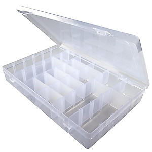 Craft County Embroidery Floss and Thread Organizer Box – 17 Compartments – Clear White Plastic – Empty (Organizer)