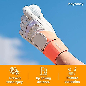 heybody Slim Air Golf Wrist Support Strap (Gray) | Golf Wrist Brace for Carpal Tunnel | Golf Training Equipment | Wrist Pain Relief Injury Prevention | Comfortable Fit Elastic Material